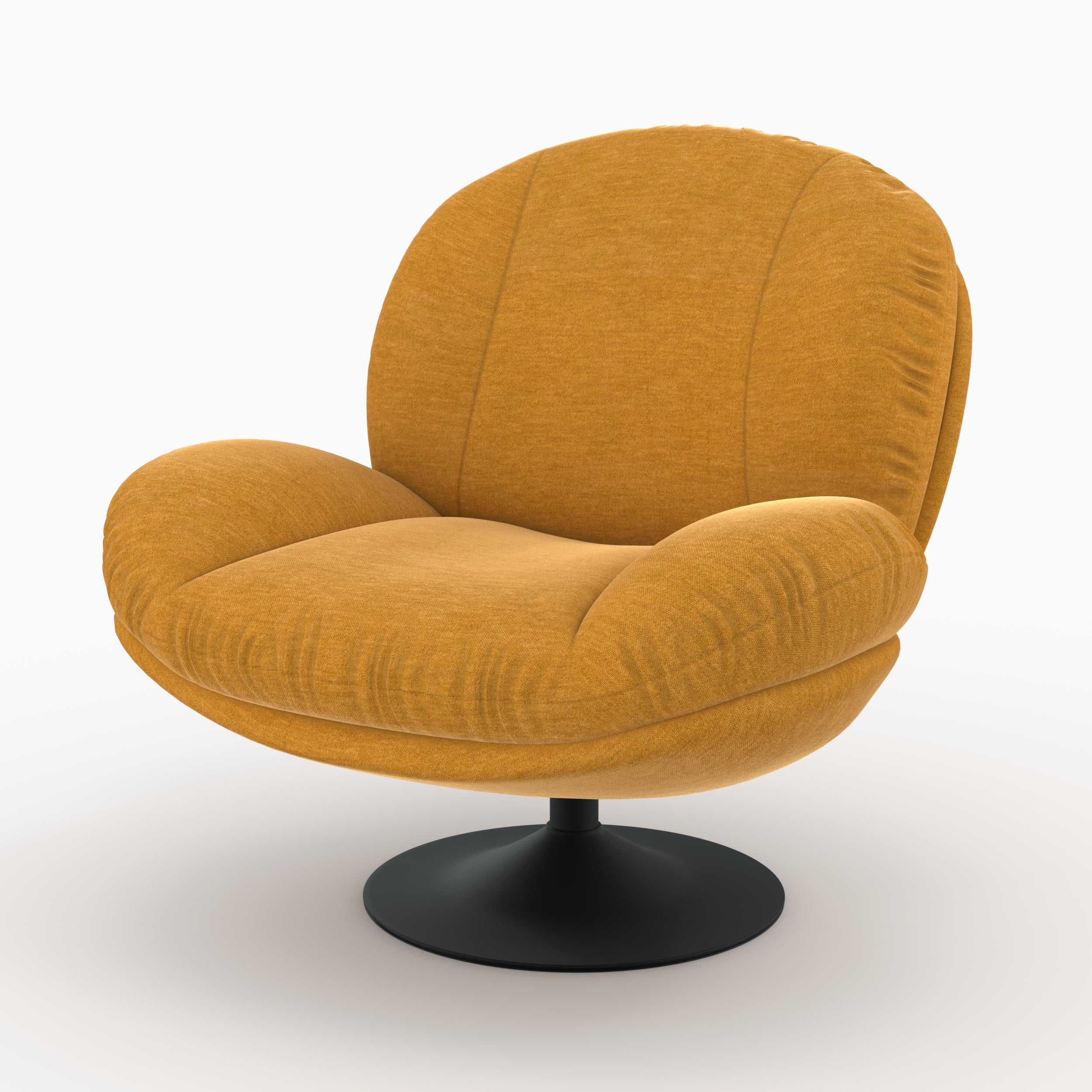 Ricci, le fauteuil pivotant en velours jaune moutarde pour un intérieur ...